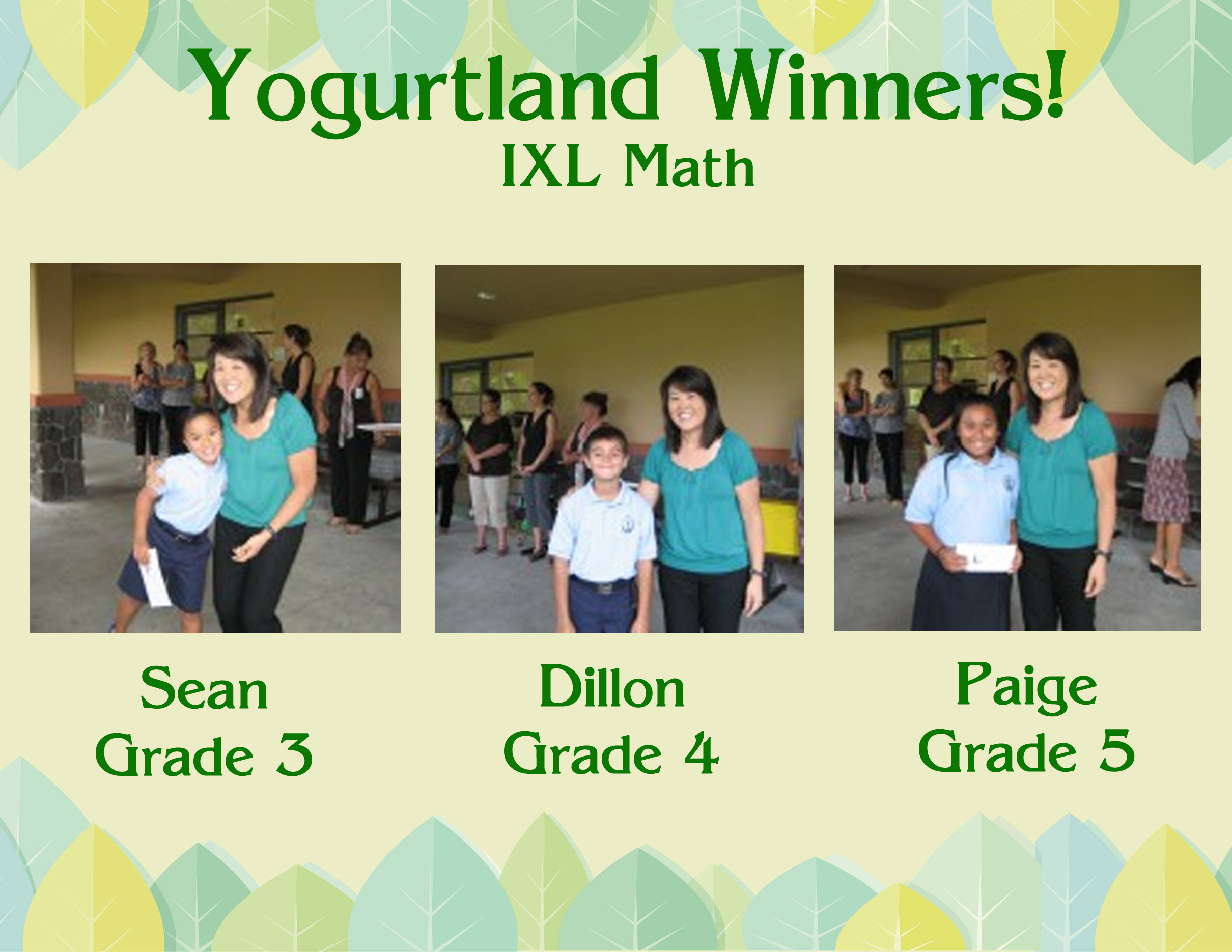 September s IXL Math Recipients Mrs Hara 7th 8th Grade Math