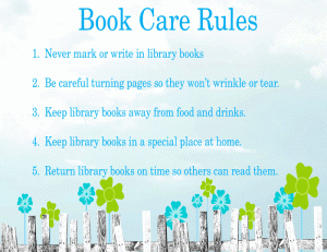 Book Care Rules | Charles Reed Bishop Learning Center